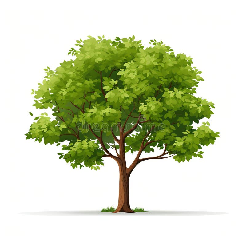 Illustration of Tree on White Background. Generative Ai Stock ...