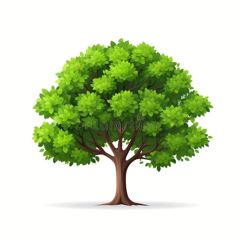 Illustration of Tree on White Background. Generative Ai Stock ...