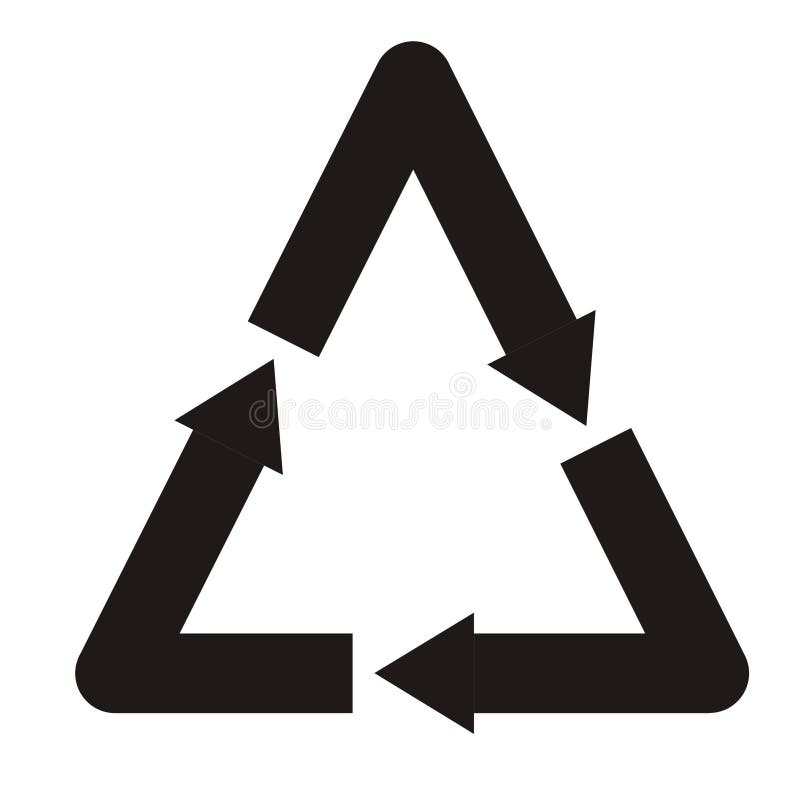 Illustration Triangle Recycle Logo with Black Color and 3 Arrow Stock ...