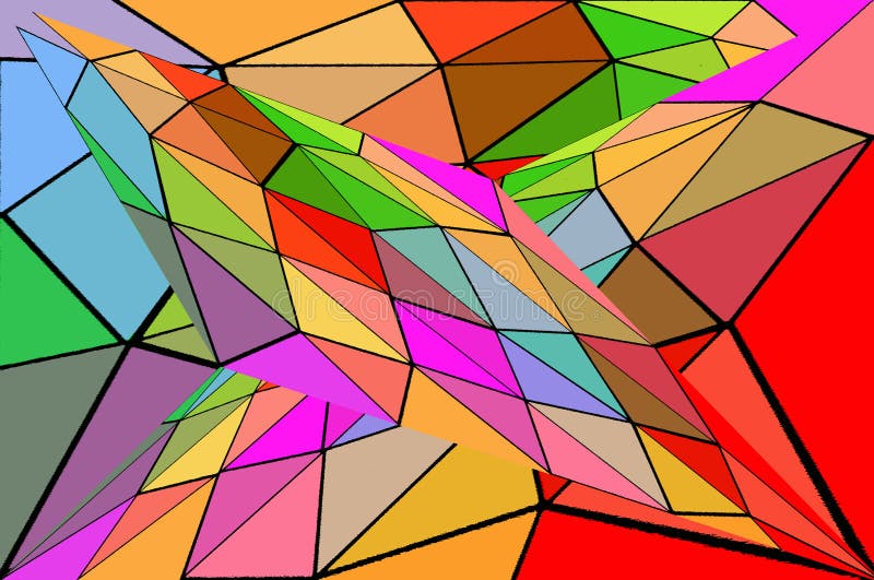 Abstract Digital Art, Triangles Stock Illustration - Illustration of ...