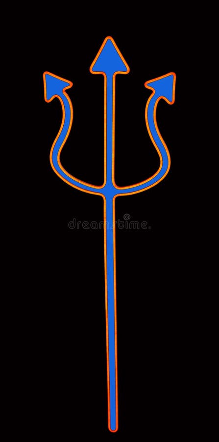 Illustration of the Trident Made of Neon Stock Illustration ...