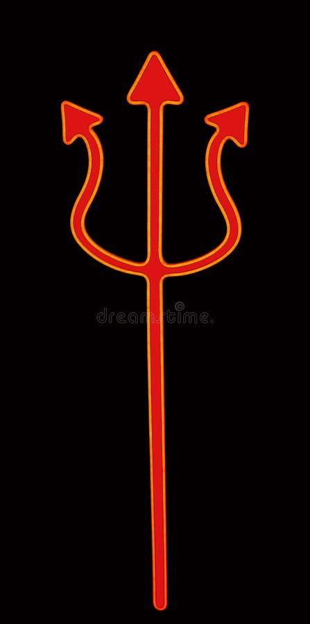 Illustration of the Trident Made of Neon Stock Illustration ...