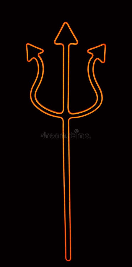 Illustration of the Trident Made of Neon Stock Illustration ...