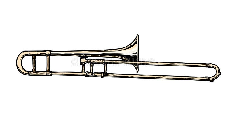 Illustration of trombone stock vector. Illustration of performance ...