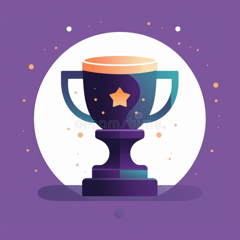 An Illustration of a Trophy on a Purple Background Stock Illustration ...
