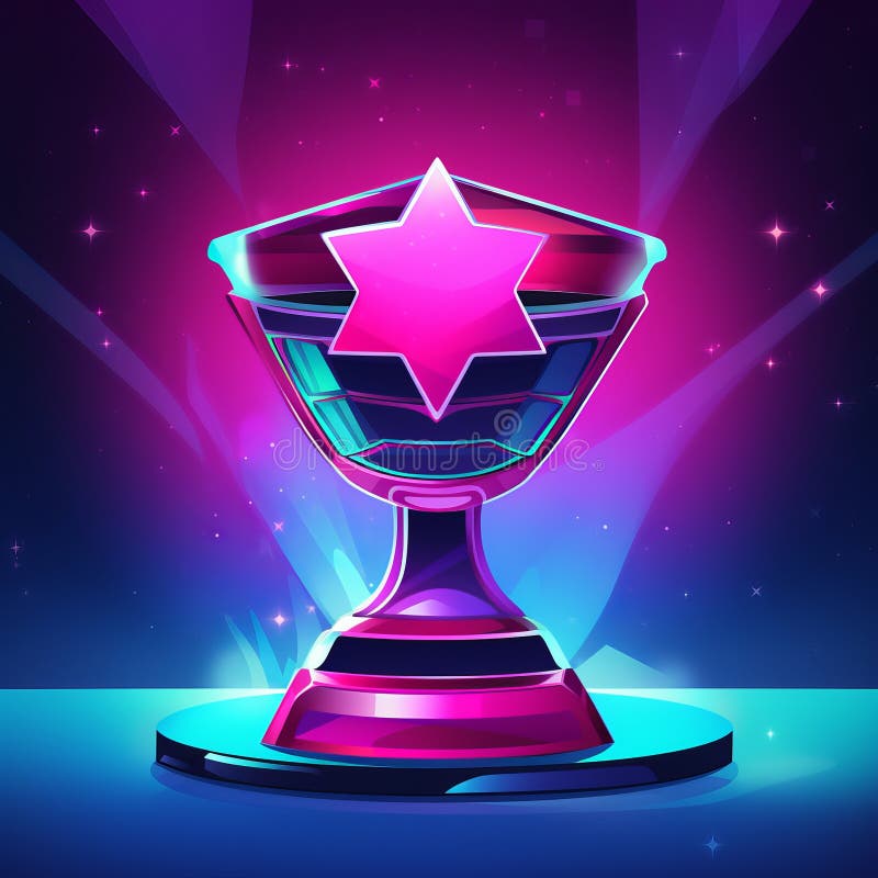 An Illustration of a Trophy with a Star on it Stock Illustration ...