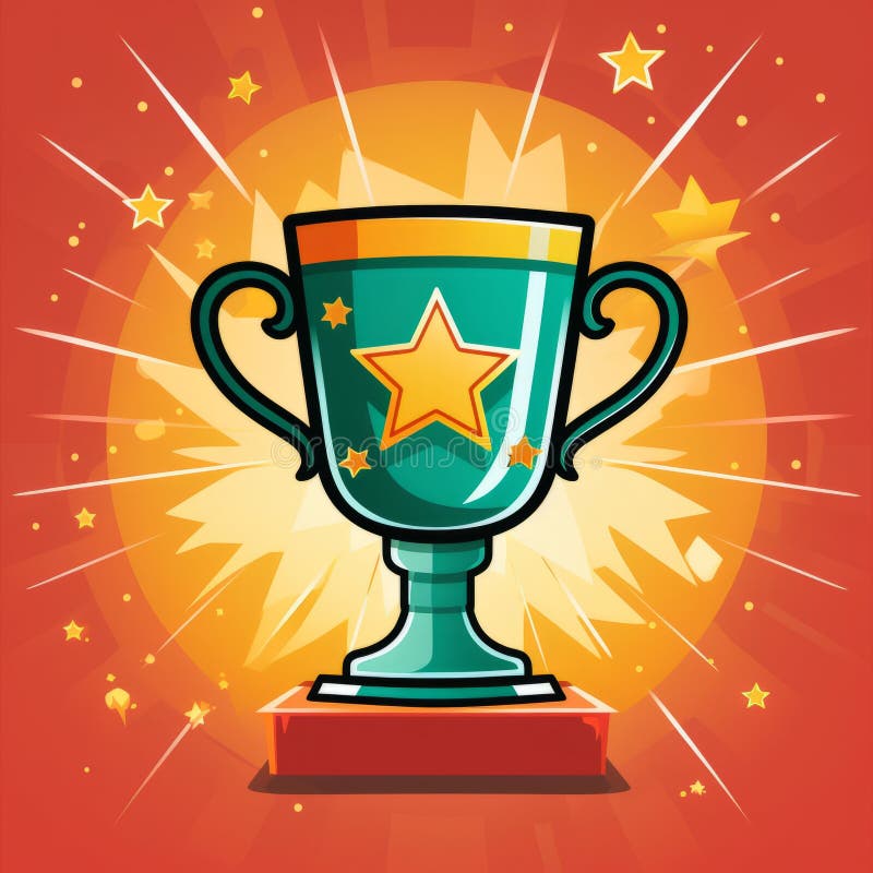 An Illustration of a Trophy with a Star on Top Stock Illustration ...