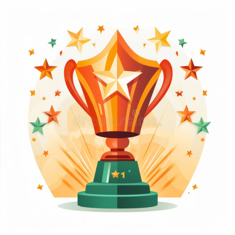 An Illustration of a Trophy with Stars on it Stock Illustration ...
