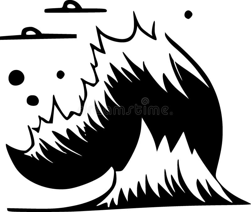 Illustration of Tsunami Waves or Fire Icon Stock Illustration ...
