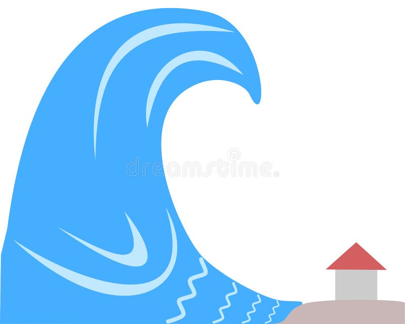 Illustration of Tsunami on White Stock Vector - Illustration of ...