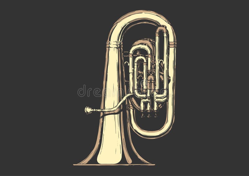 Illustration of tuba stock vector. Illustration of classical - 173894609