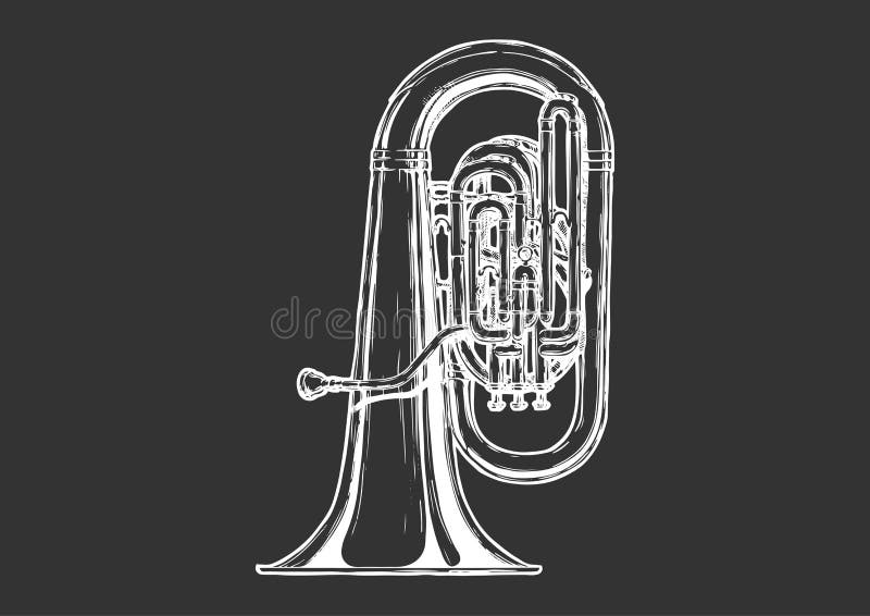 Illustration of tuba stock vector. Illustration of classical - 173894609