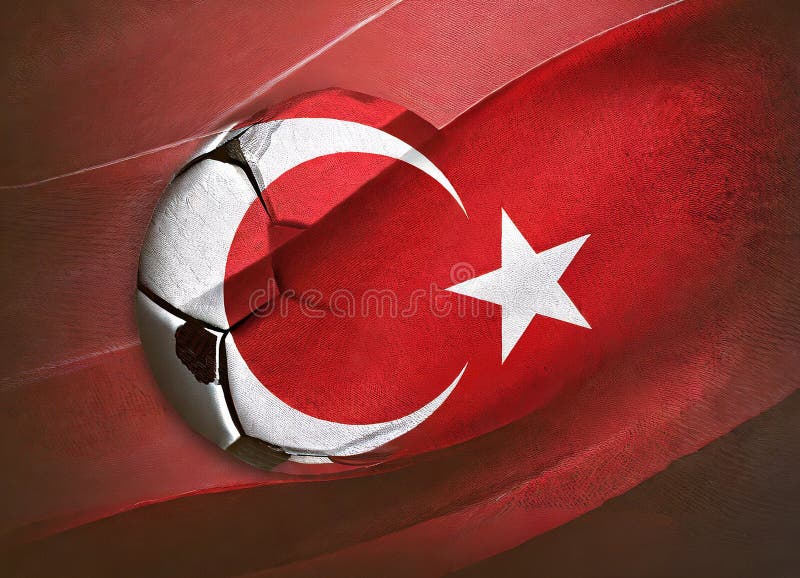 Illustration of a Turkey Flag with the Soccer Ball Stock Illustration ...