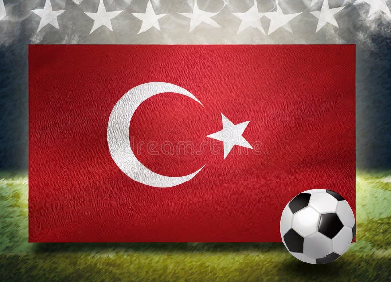 Illustration of a Turkey Flag with the Soccer Ball Stock Illustration ...