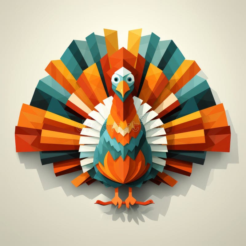 An Illustration of a Turkey Made Out of Paper Stock Illustration ...