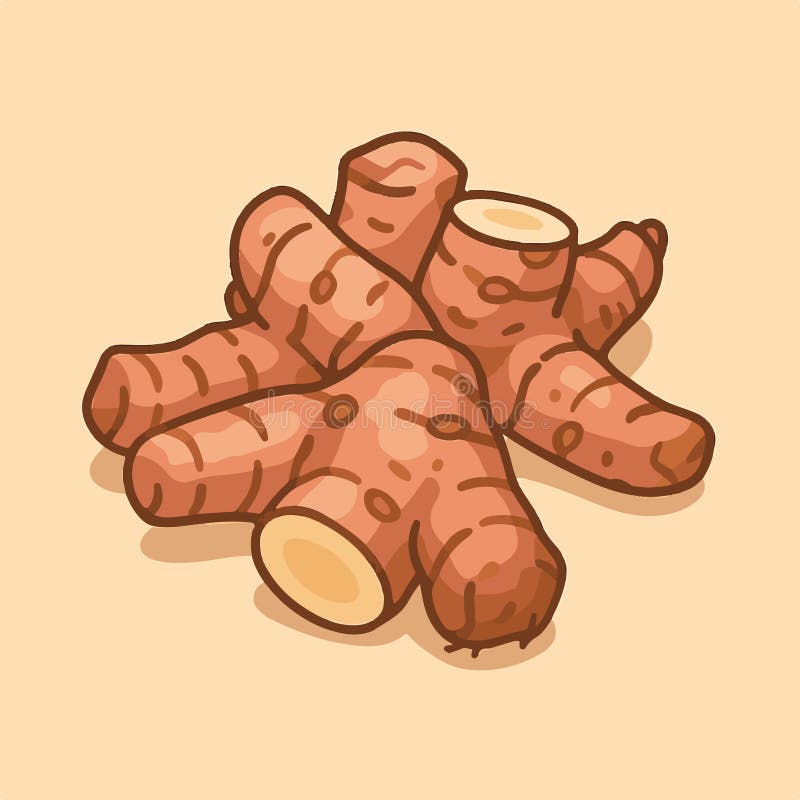 Illustration of Turmeric Rhizomes (Curcuma Longa). AI Generated Image ...