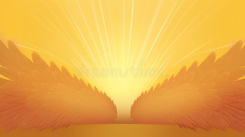 An Illustration of Two Angel Wings in Front of the Sun Stock ...