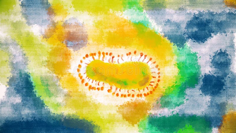 Two Bacteria of Coronavirus Under Microscope Stock Illustration ...