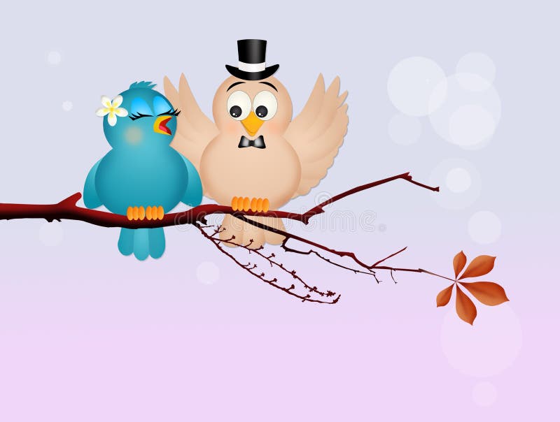 Marriage of birds stock illustration. Illustration of augury - 75294137