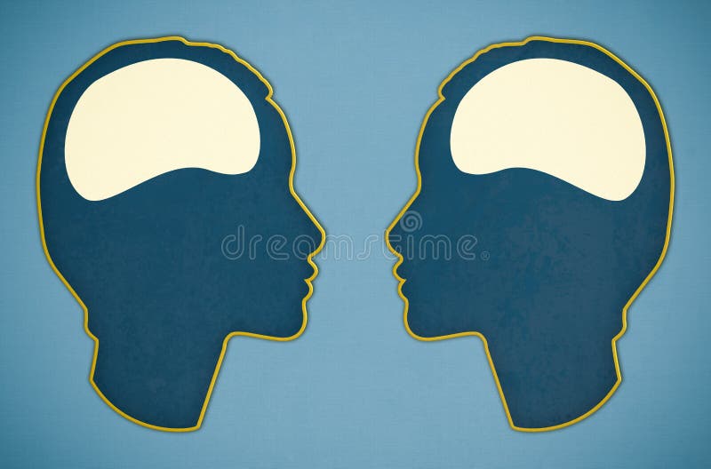 Illustration of two brains stock illustration. Illustration of copy ...