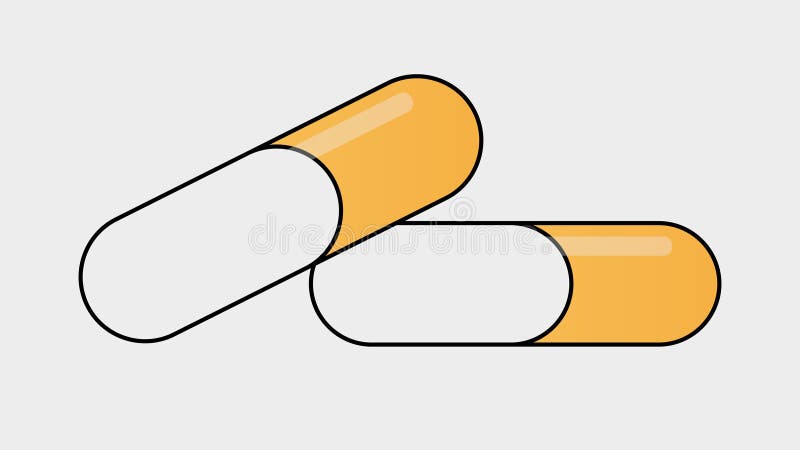 Illustration of Two Capsule Pills Stock Vector - Illustration of ...