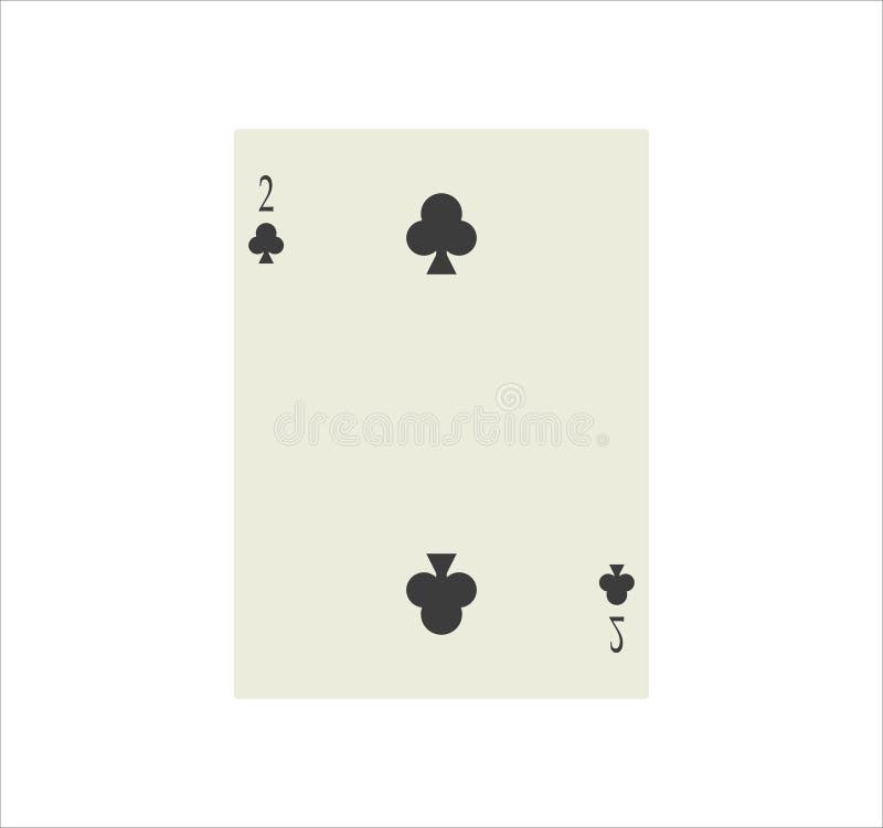 Illustration of a Two of Clubs Card Isolated on a White Background ...