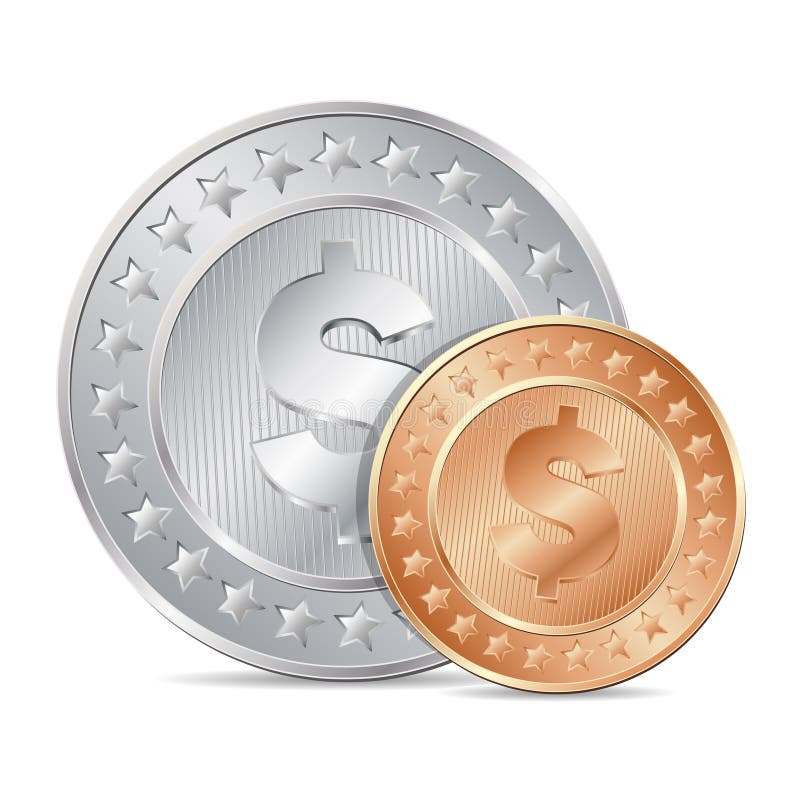 Illustration Two Coins Dollar Sign Stock Illustrations – 255 ...