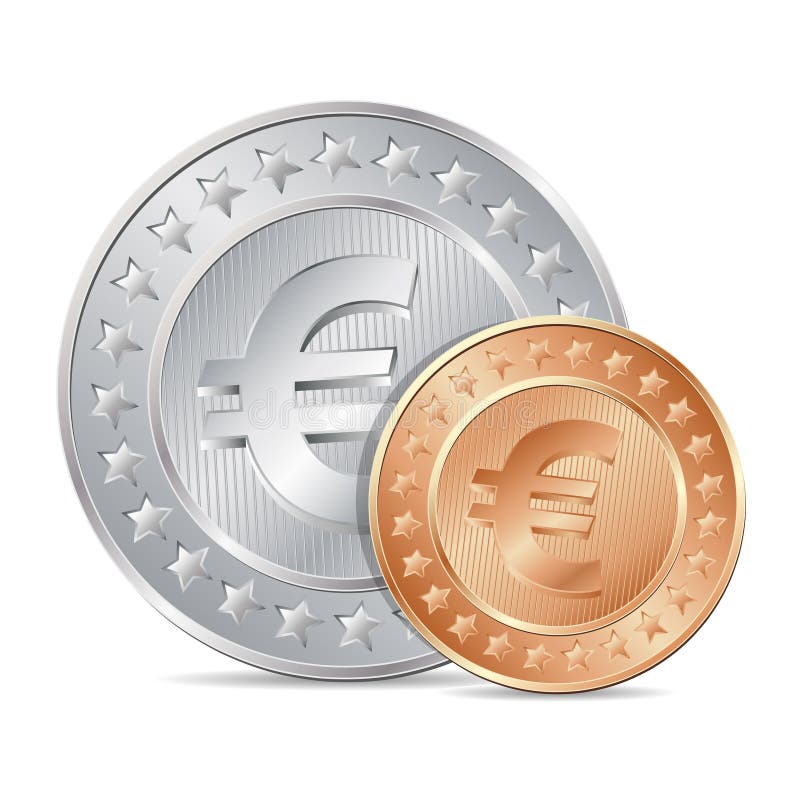 Illustration of Two Coins with Euro Sign Stock Illustration ...