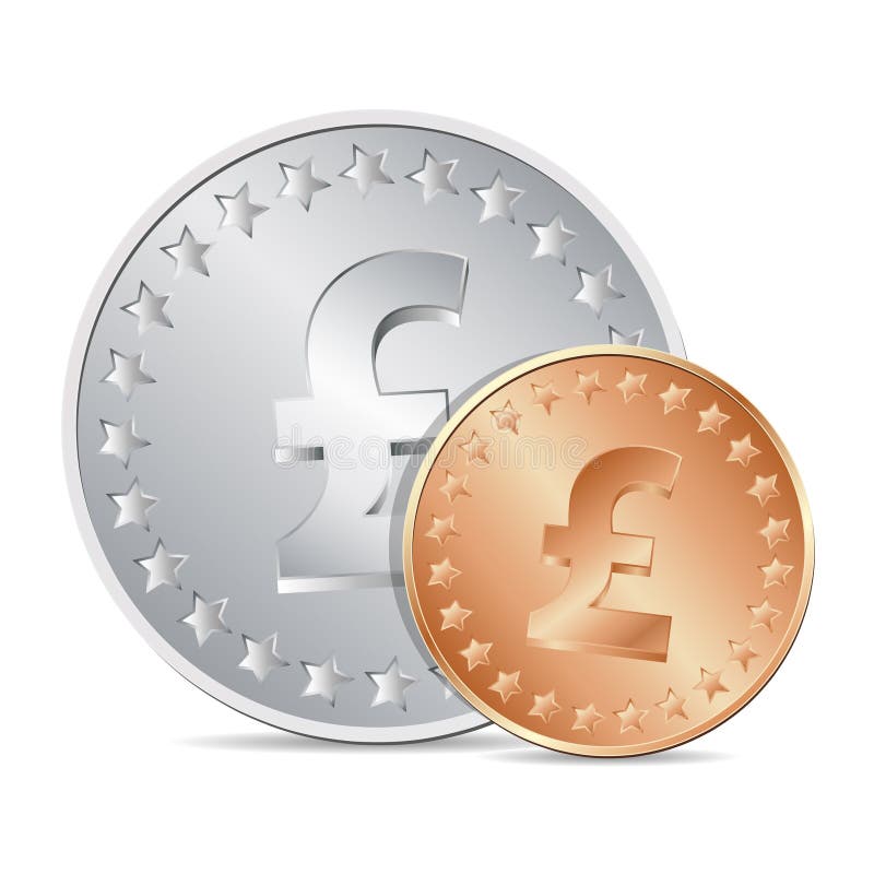 Illustration of Two Coins with Pound Sign Stock Illustration ...