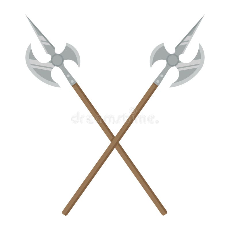 Illustration of Two Crossed Halberds. Stock Vector - Illustration of ...
