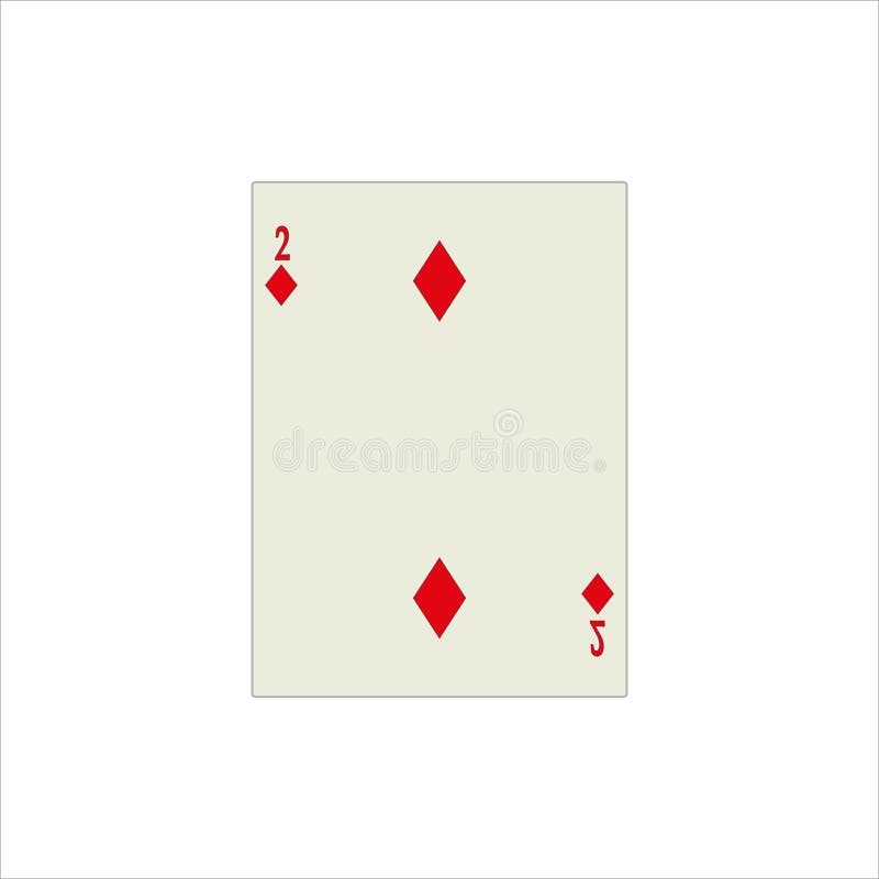 Illustration of a Two of Diamonds Card Isolated on a White Background ...