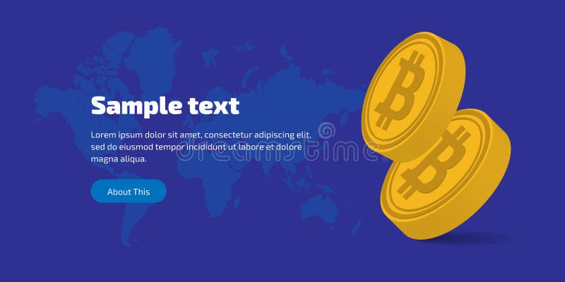 Illustration of Two Digital Virtual Cryptocurrency Bitcoin Coins on ...