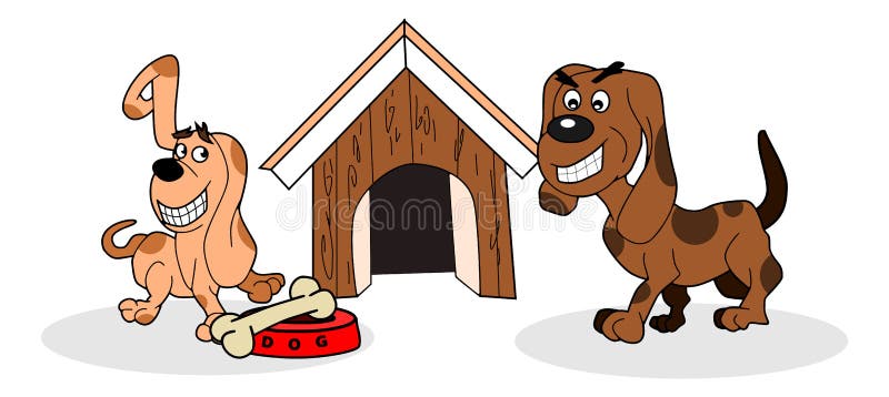 Illustration of Two Dogs and Their Bone Stock Illustration ...