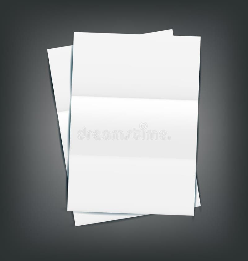 Illustration Two Empty Paper Sheet Stock Vector - Illustration of bend ...