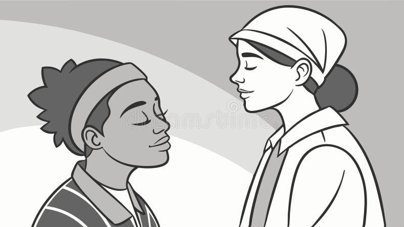 Two People Facing Each Other Connection Relationship Graphic ...