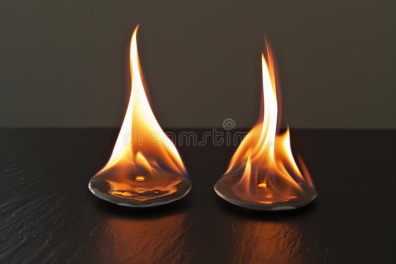 Illustration of Two Flames of Flames on a Black Surface, High Quality ...