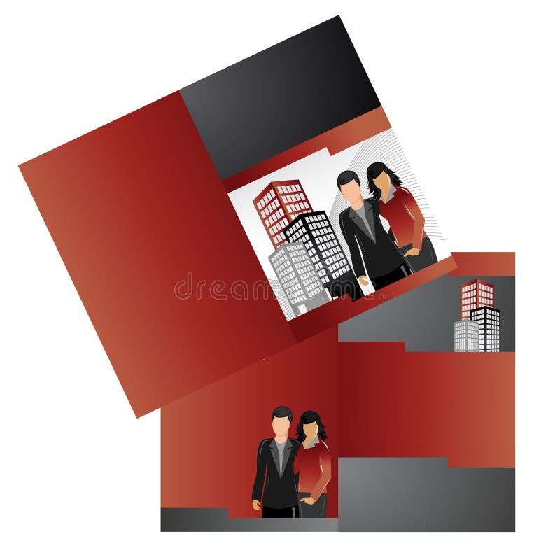 Illustration of Two-fold Business Brochure. Stock Vector - Illustration ...