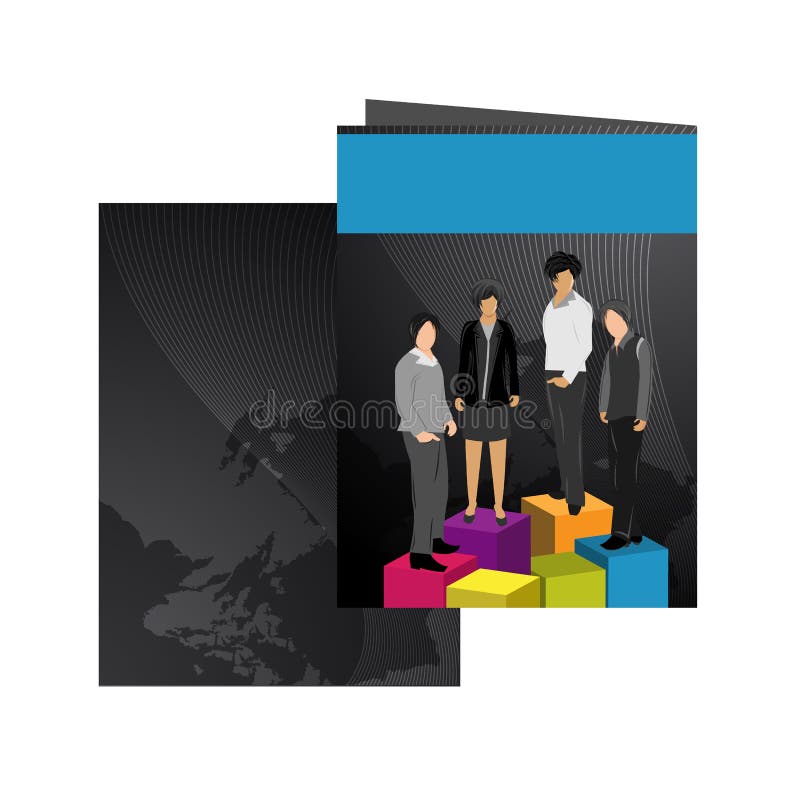 Illustration of Two-fold Business Brochure. Stock Vector - Illustration ...