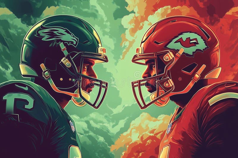 Illustration of Two Football Players Facing Off Ai Illustration Stock ...