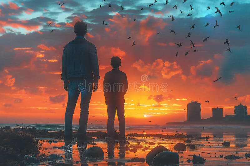 Two Friends, One Tall and the Other Short in Height, Stood Side Stock ...