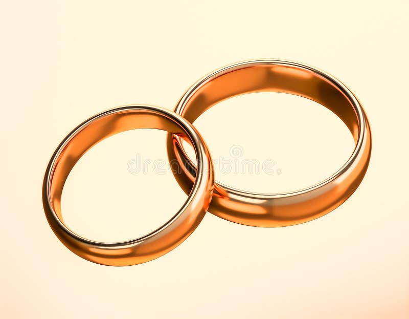 Illustration of Two Gold Wedding Rings. Unity and Love Concepts Stock ...