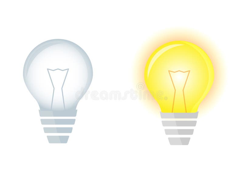 Illustration of Two Light Bulbs Stock Vector - Illustration of ...