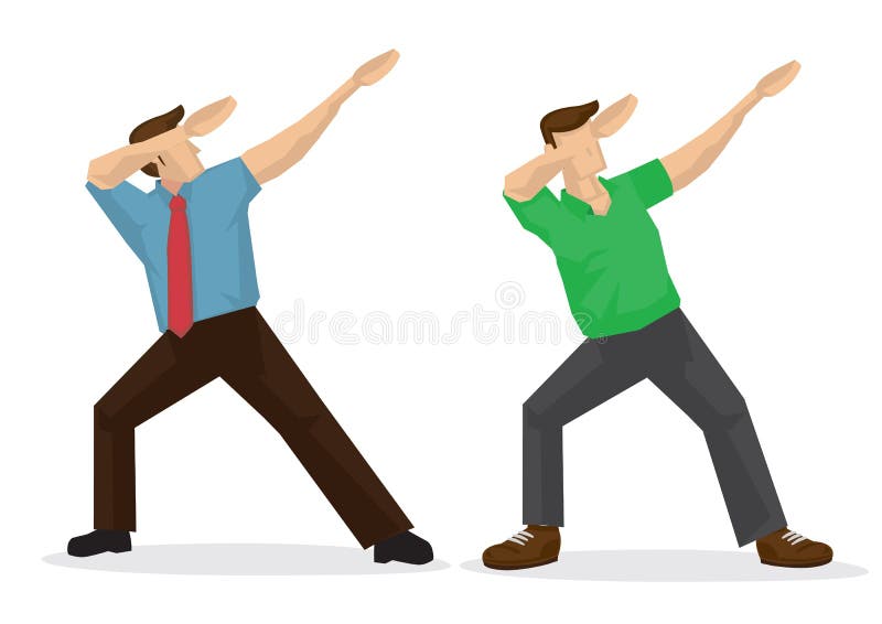 Illustration of Two Man Doing a Dab. Stock Vector - Illustration of ...