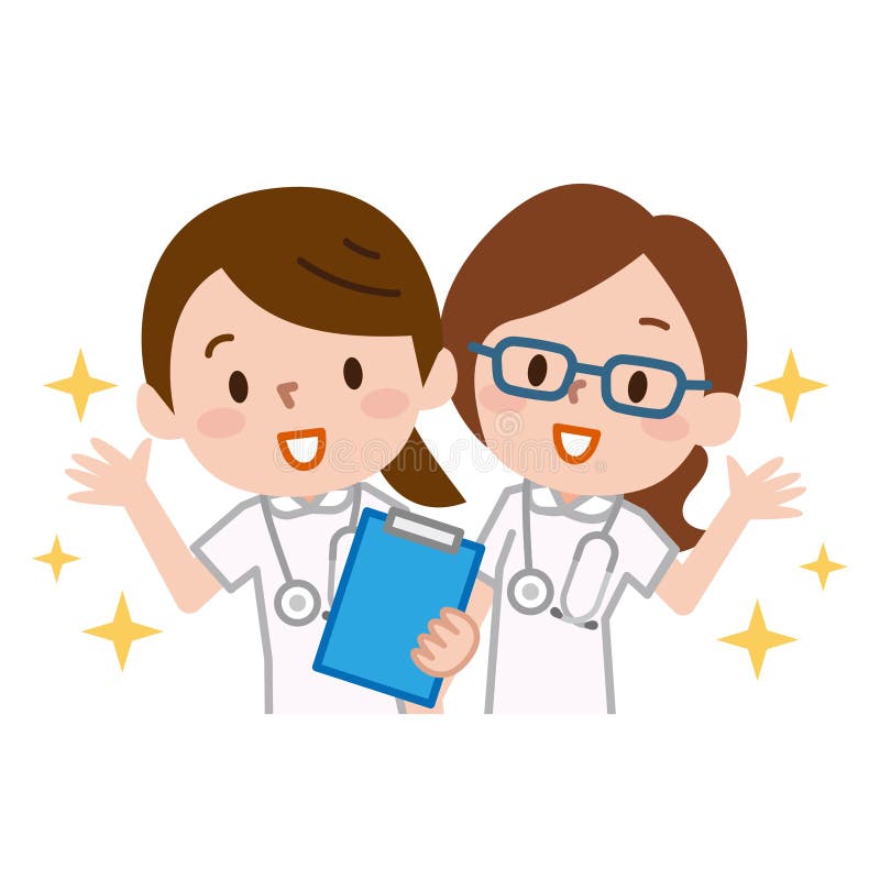 Illustration of two nurses stock vector. Illustration of white - 127904770