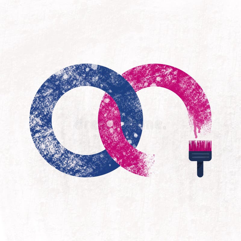 Illustration of Two Overlapping Circles Painted by a Brush Stock Photo ...