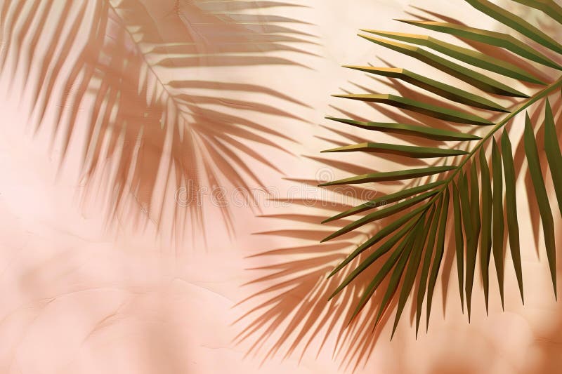 Illustration of Two Palm Leaves with Shadows, High Quality, High ...