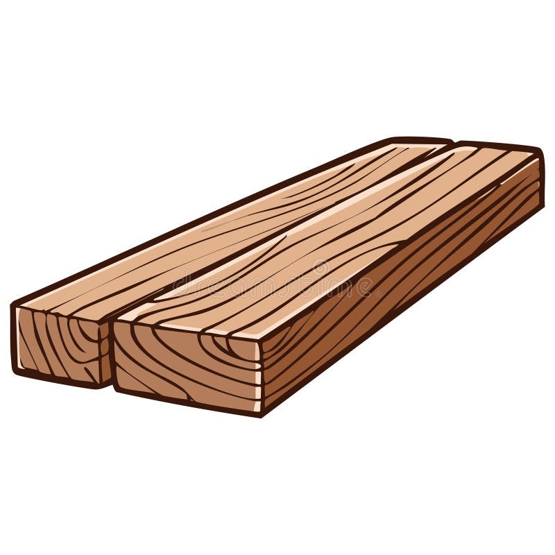 Illustration of Two Parallel Wood Planks Showing Grain Pattern and Brown Coloring Stock ...