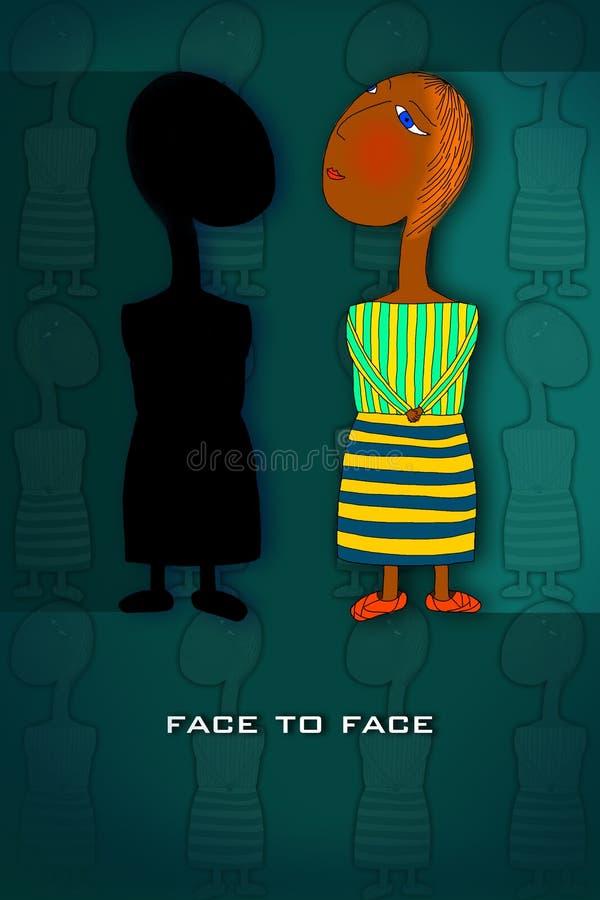 Illustration of Two People Face To Face Stock Illustration ...