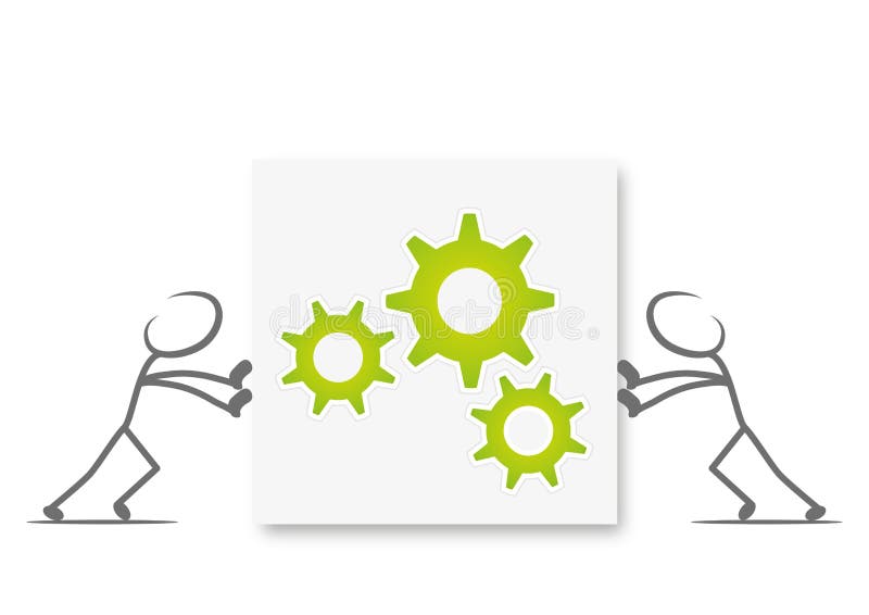 Illustration of Two Person Figures Holding an Idea Together Stock ...