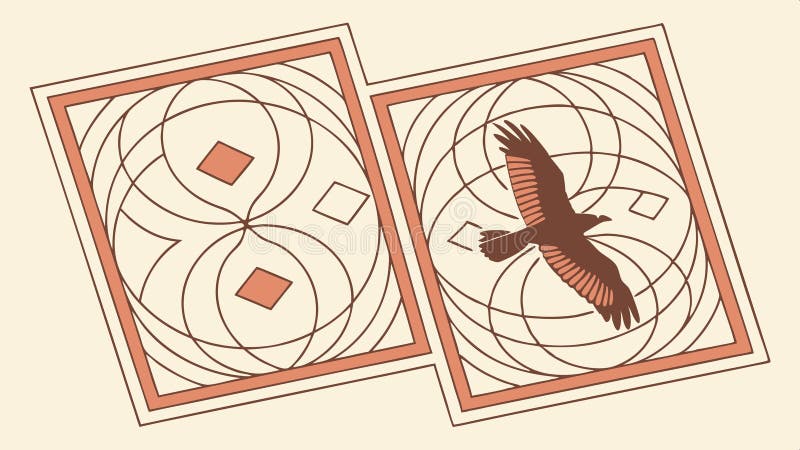 Illustration of Two Playing Cards with Geometric Elements Vector Design ...